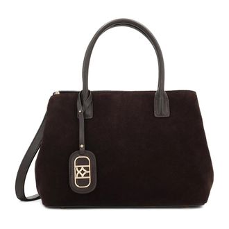 Kazar Dunkelbraune Wildlederhandtasche - - Bags - Damen - Braun - ONE SIZE