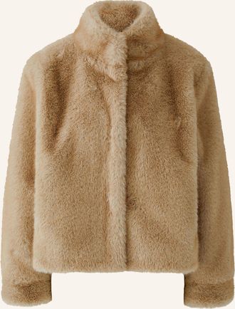 Oui Kunstfell-Jacke beige