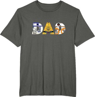 Star Wars Droids R2-D2 C-3PO BB-8 Dad Fathers Day Birthday T-Shirt
