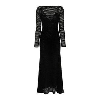 Tom Ford Femme, Robes, Noir, Taille: 38 FR Openwork Lurex Maxi Dress