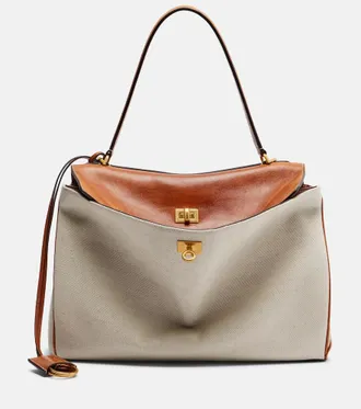 Balenciaga Henkeltasche Rodeo Medium aus Canvas mit Leder