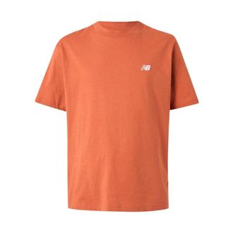 New Balance Homme, Tops, Orange, Taille: L T-shirt en coton &agrave; manches courtes et col rond