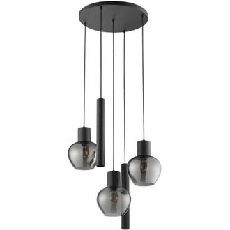 Brilliant [GEBRAUCHT] B-Ware Brilliant H&auml;ngelampe Ligari Pendelleuchte Schwarz Rauchgrau Metall Glas 68 Cm