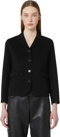 Max Mara Femme, Vestes, Noir, Taille: 38 FR Veste en laine double face &agrave; simple boutonnage