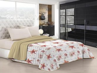 Italian Bed Linen Fantasy Doubleface Sommersteppdecke, 220x270cm, Starfish, Microfiber, Kelin Doppel