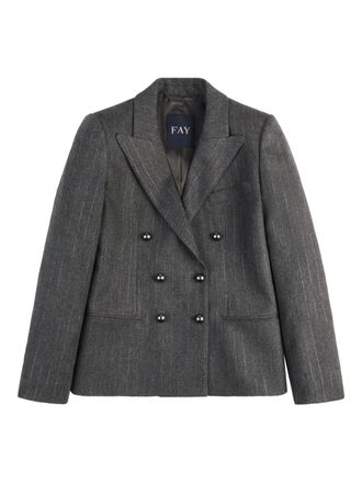 Fay blazer crois&eacute; &agrave; fines rayures - Gris