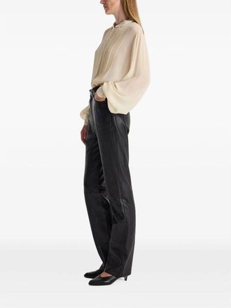 R&oacute;he Pleated Silk Shirt - Beige