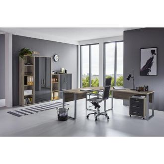 BMG M&ouml;bel BMG M&ouml;bel B&uuml;rom&ouml;bel-Set, Office Edition Set 4, eiche sonoma/ anthrazit hochglanz