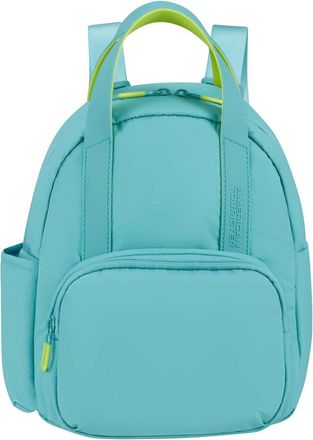American Tourister Puffypop - Mini Rucksack f&uuml;r Damen (35 cm, 8.5 L) - Fach f&uuml;r AirPods & Tablet - 2 Flaschenhalter - T&uuml;rkis (Dusty Turquoise)