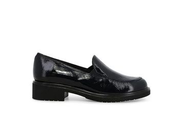 Melluso Mocassin Femme en Cuir Verni Bleu Marine Souple r35511z 36.5