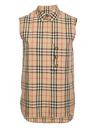 Burberry chemise boutonn&eacute;e &agrave; carreaux - Tons neutres