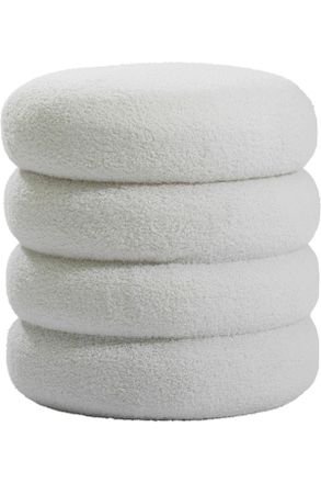 Xora Hocker, Wei&szlig;, Textil, rund, 41x42x41 cm, Stoffauswahl, Wohnzimmer, Hocker, Sitzhocker