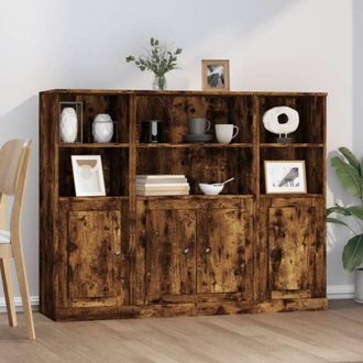 vidaXL Buffets 3 pcs ch&ecirc;ne fum&eacute; bois ding&eacute;nierie Vidaxl