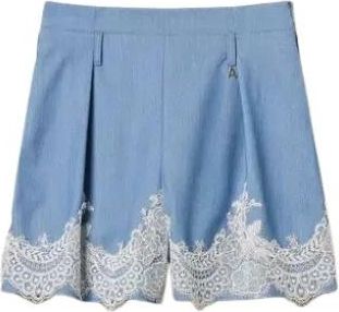 Twinset Femme, Shorts, Bleu, Taille: 36 FR Actitude Shorts