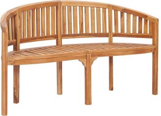 vidaXL Banc de jardin en forme de banane 151 cm Teck solide vidaXL
