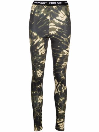 Philipp Plein legging tie-dye &agrave; taille haute - Vert