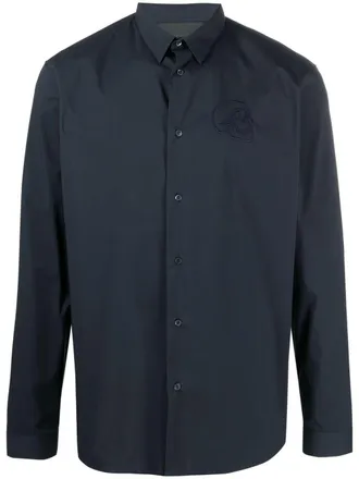 Philipp Plein chemise &agrave; t&ecirc;te de mort brod&eacute;e - Bleu