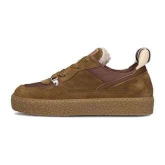Shabbies Amsterdam Sneakers mit Kunstfell - - Shoes - Damen - Braun - 38 EU