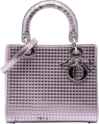 Dior Sac &agrave; main Lady Dior Pre-owned - Femme - Pre-owned - Violet - Taille: ONE Size