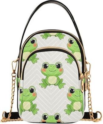 Mnsruu Sac à bandoulière pour femme, motif grenouille, animal vert, sac à main, petit sac à bandoulière avec sangle réglable