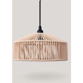 Licht-Erlebnisse Licht-erlebnisse - Au&szlig;enlampe h&auml;ngend E27 IP54 d: 30 cm rund Natur Seil Lampenschirm Modern Pendelleuchte au&szlig;en H&auml;ngelampe Garten Terrasse