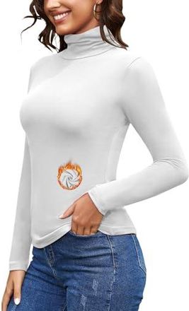 Joyshaper Haut Femme Col Roulé Thermique Manches Longues Hiver Chemise Thermiques Chaud Sweatshirt Décontracté