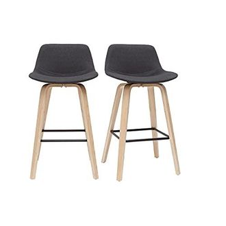Miliboo Tabourets de Bar scandinaves Gris fonc&eacute; H65 cm (Lot de 2) NONIE
