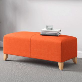 Generic Eingangsbank Aus Baumwollleinen Mit Gepolsterter Sitzfläche, Moderne Bank Am Fußende des Bettes Und Akzent-Fußhocker(Orange,31x16x16inch)