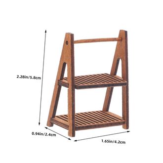 Cabilock 2 Stück Doppelpack Puppenhaus Holzregal Miniatur Regal mit Minimalistischer Vielseitiges Miniaturmöbel für Puppenhaus Dekoration Dekoratives Aufbewahr