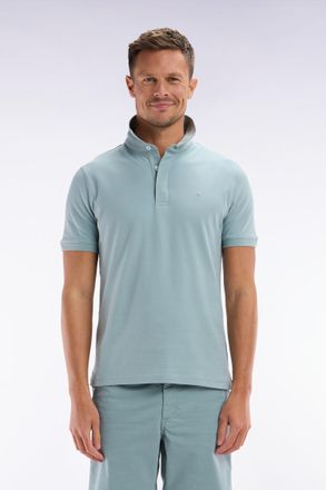 Eden Park Polo &Agrave; Manches Courtes En Coton Stretch Gris Moyen Coupe Ajust&eacute;e