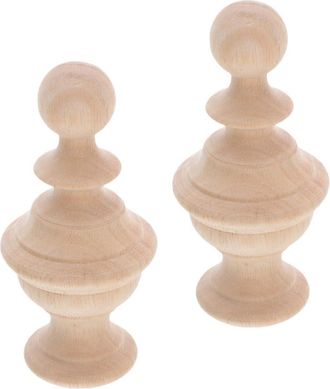 BESPORTBLE PRETYZOOM 2 St&uuml;ck Unlackierte Massivholz endst&uuml;cke Holz Geschnitzte Dekorative Balusteraufs&auml;tze f&uuml;r Bettpfosten und Treppengel&auml;nder Nat&uuml;rliche Optik E