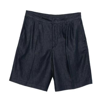 Emporio Armani Pleated Denim Shorts - - Shorts - Herren - Blau - M
