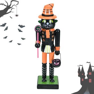 Generic Halloween Nutcracker Statuen | Desktop Pumpkin Witch Nutcracker Statue | Goody Bag Fillers Spooky Decor Figuren for Home Display Window Shelf Party Fi
