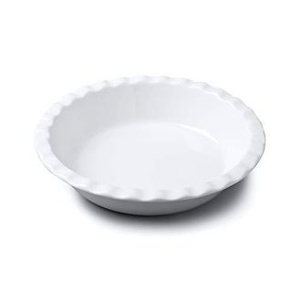WM Bartleet & Sons 1750 Wm Bartleet & Sons Plat &agrave; tarte rond en porcelaine avec bord crant&eacute;, blanc, 27cm