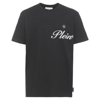 Philipp Plein Homme, Tops, Noir, Taille: XL T-shirt Signature &agrave; col rond