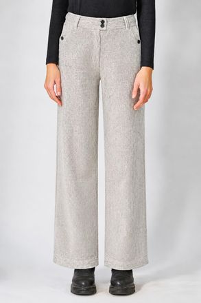 Hempage Hempage Damen vegan Hose Mit Weitem Bein Pepita Off-White