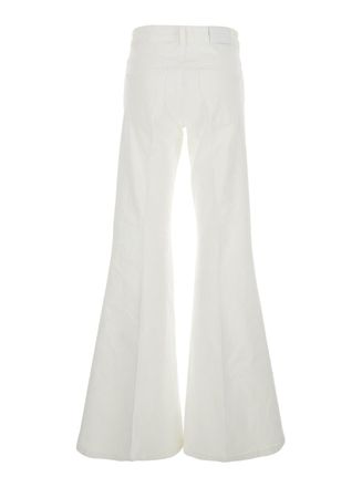 Twinset Womens Wide Leg Jeans White Denim Cotton