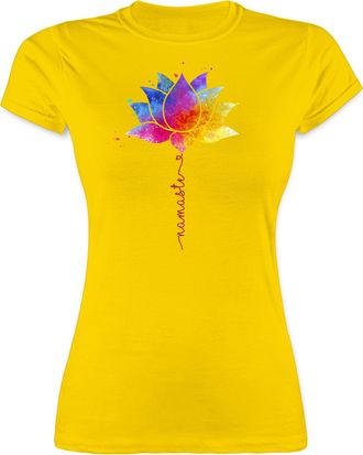 Shirtracer Shirt Damen - Namaste Lotusbl&uuml;te I Meditation I Yoga I Mandala Spirit - XXL - Gelb - Geschenke Wellness f&uuml;r Frauen Yoga-Shirts Joga Lotus Tshirt t Shi