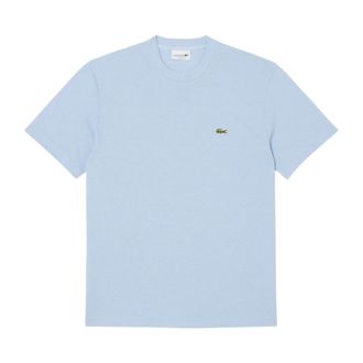 Lacoste T-Shirt aus schwerem Baumwoll- und Leinenpiqu&eacute; - - Tops - Herren - Blau - M