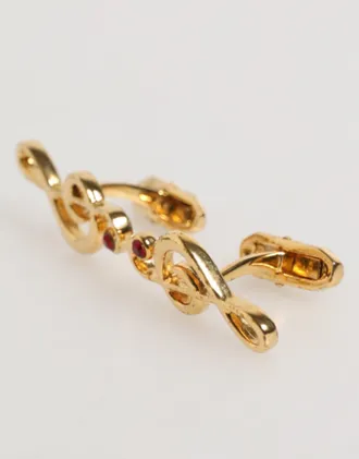 Dolce & Gabbana Gold Musical Note Cufflinks - Gold