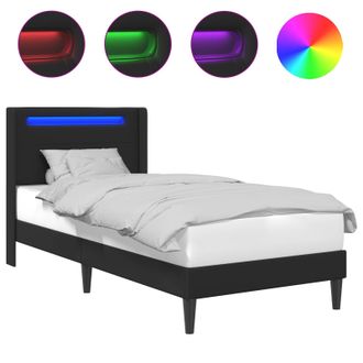 vidaXL Struttura Del Letto Con Testiera Nero 100 X 200 Cm Similpelle Vidaxl