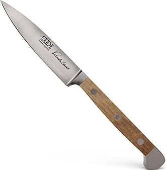 Gude Solingen - Spickmesser geschmiedet, 8 cm, Fasseichenholz, ALPHA FASSEICHE, Office Messer, Doppelkropf, Handmade Germany