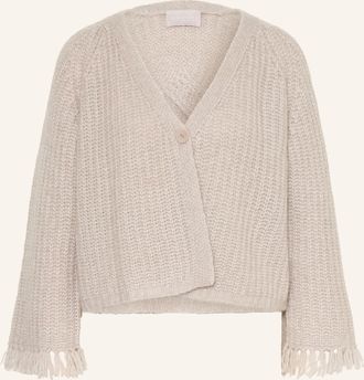 Hemisphere Hemisphere Strickjacke Mit Cashmere Und Glitzergarn beige