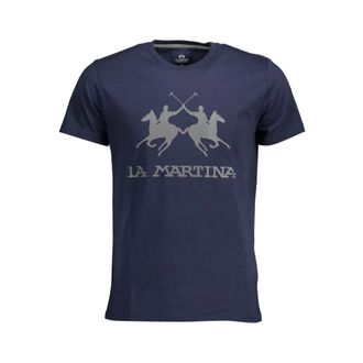 La Martina Stilvolles Baumwoll-T-Shirt Blau - - Tops - Herren - Blau - L