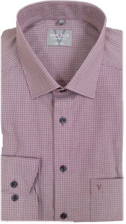 Marvelis Comfort Fit Langarm Hemd | Karo Rot | New Kent Kragen Gr. 47