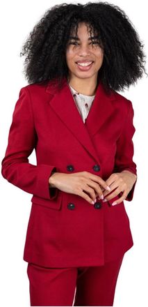 Max Mara Femme, Vestes, Rouge, Taille: 40 FR Veste Crois&eacute;e Rotondo
