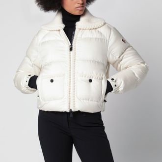 Moncler Wei&szlig;e kurze Ski-Daunenjacke