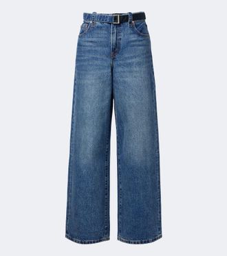 sacai Jean wide &agrave; ceinture