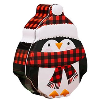 Cabilock Weihnachtliche Tinplate Keksdose mit Gro&szlig;em Fassungsverm&ouml;gen Dekorative Geschenkbox f&uuml;r Pl&auml;tzchen und S&uuml;&szlig;igkeiten Leichte Formstabile Metallbox mit Fe