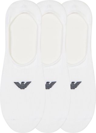 Emporio Armani Herren Casual Cotton 3-Pack Footie 3er-Pack Socken, Wei&szlig;/Wei&szlig;/Wei&szlig;, L-XL